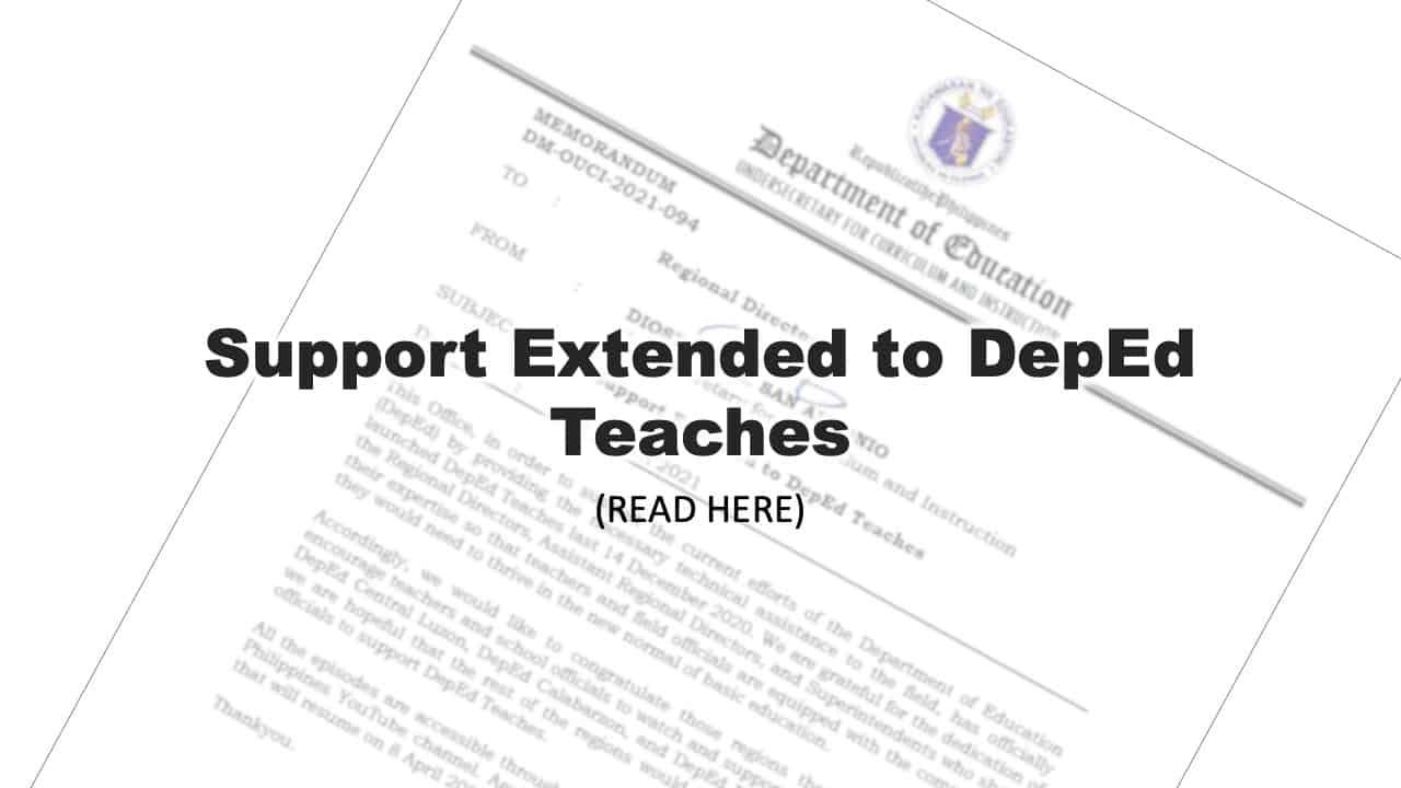 Support Extended to DepEd Teaches